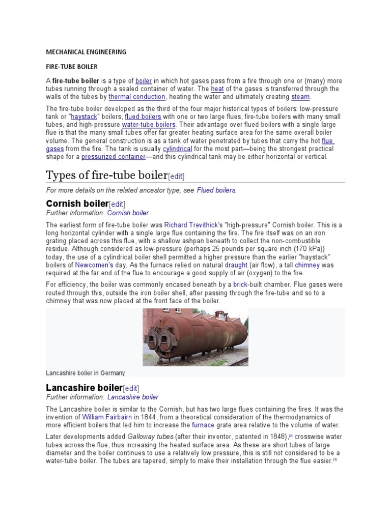 Fire-Tube Boiler | PDF | Plumbing | Manufactured Goods