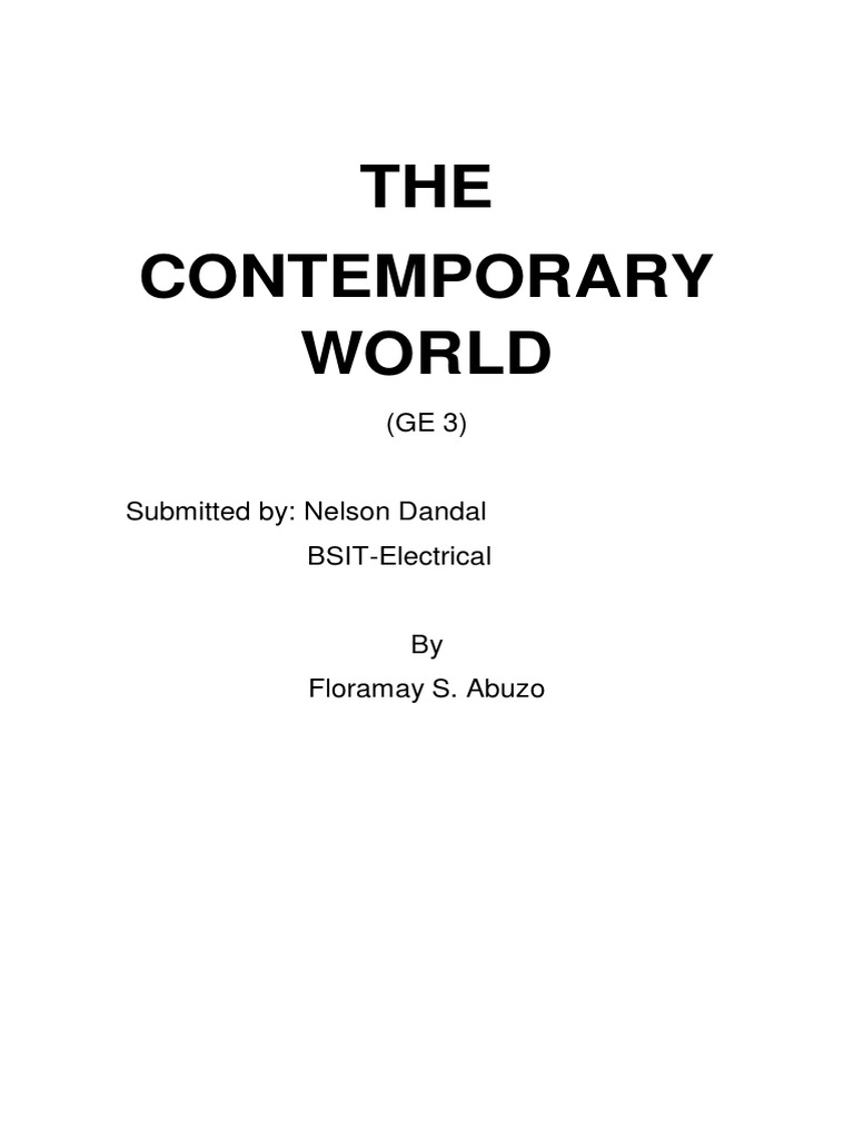 THE Contemporary World | PDF | Globalization | Good And Evil