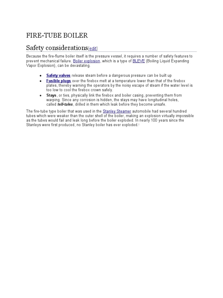 Safety Mechanisms of Fire-Tube Boilers: Preventing Explosions through ...