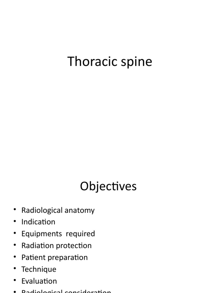 Thoracic Spine X-Ray Positioning Guide | PDF | Vertebral Column | Vertebra