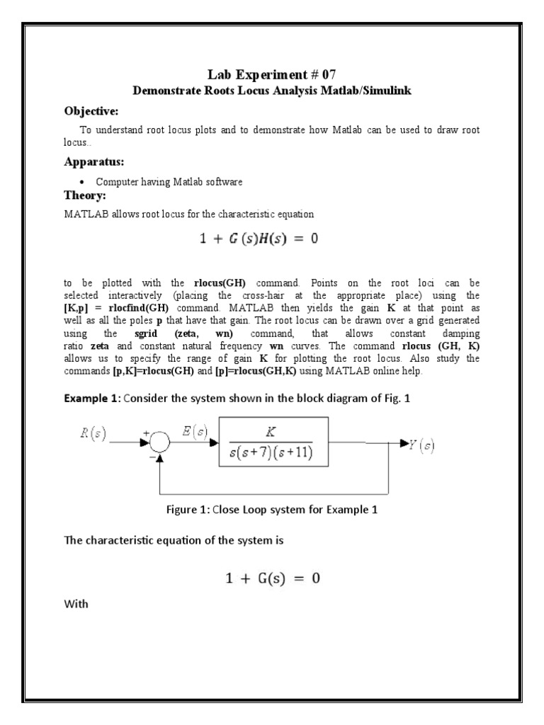 Root Locus Analysis with Matlab | PDF | Applied Mathematics | Teaching Mathematics