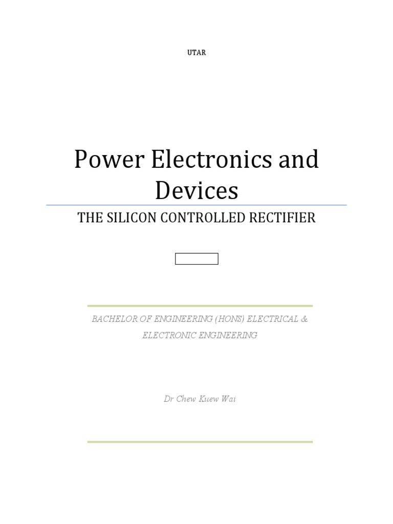 Power Electronics and Devices: The Silicon Controlled Rectifier | PDF ...