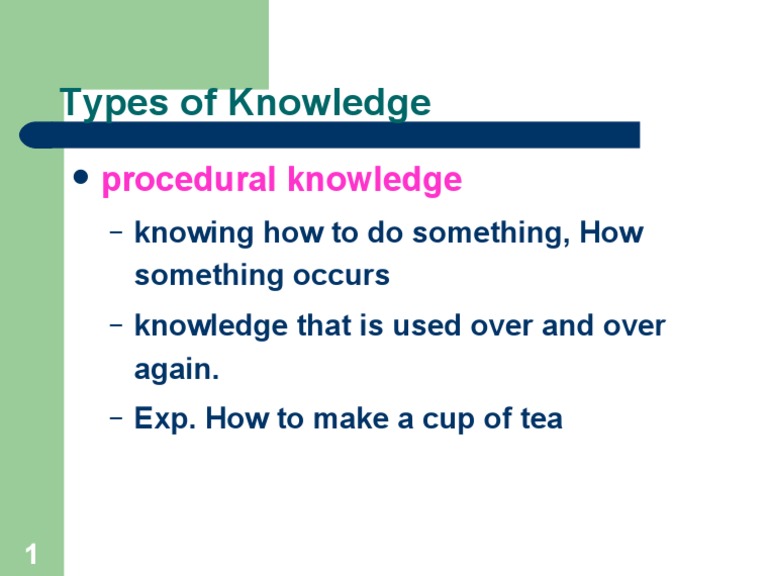 Procedural Knowledge | PDF