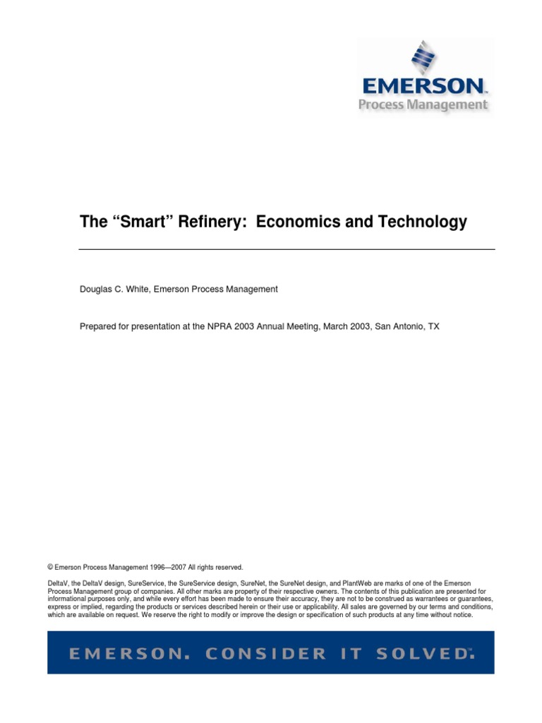 White Paper Smart Refinery Economics Technologyd Deltav en 40884 | PDF ...