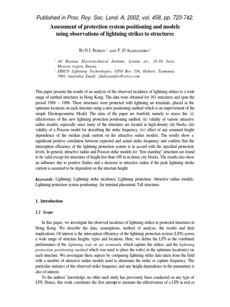 Assessment of a Lightning Protection System in Hong Kong Through ...