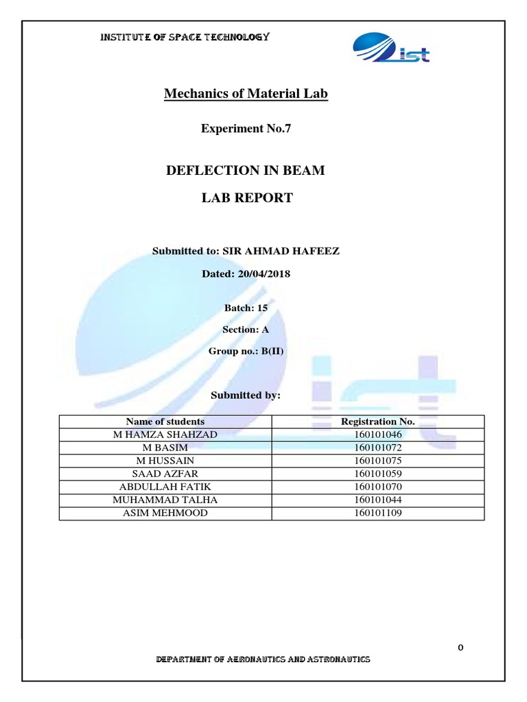 Mom Lab Repport 7 | PDF | Beam (Structure) | Bending
