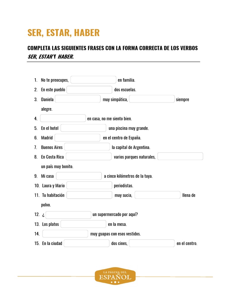 Ser Estar Haber | PDF