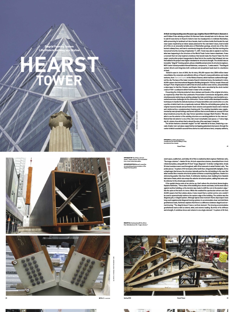 Diagrid HEARST TOWER PDF | PDF | Framing (Construction) | Structural ...