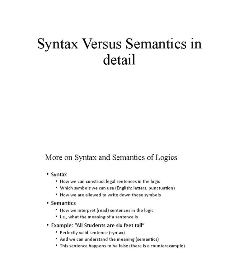 Syntax Versus Semantics in Detail-55 | PDF