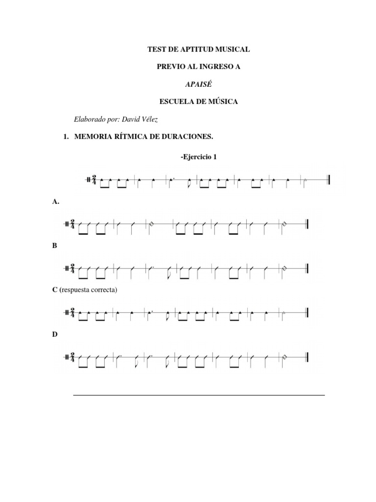 Test Aptitud Musical | PDF
