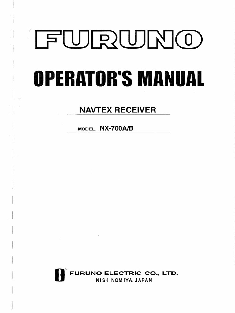 NX-700A Navtex Receiver - Operator's Manual | PDF