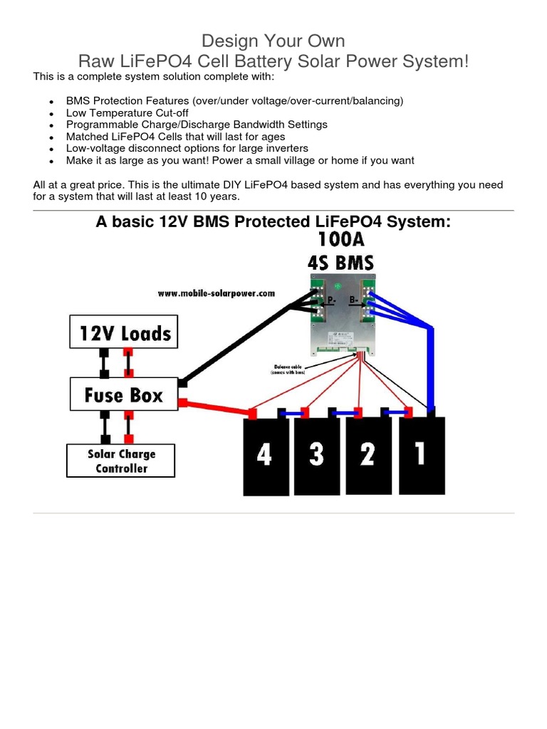 Design Your Own Raw LiFePO4 Cell Battery Solar Power System | PDF ...