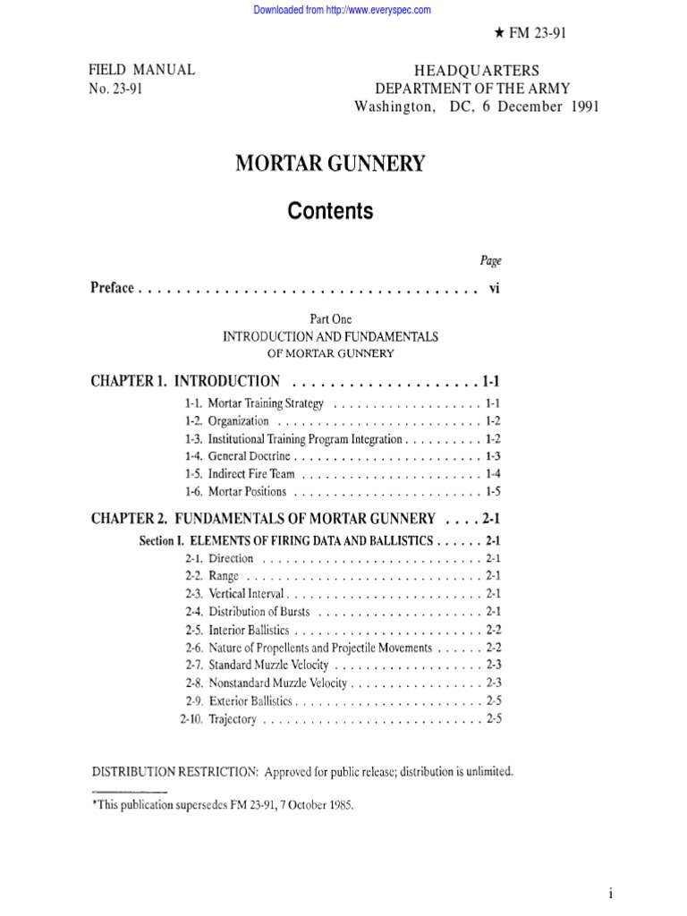 FM 23-91 Mortar Gunnery | PDF | Gun Barrel | Artillery