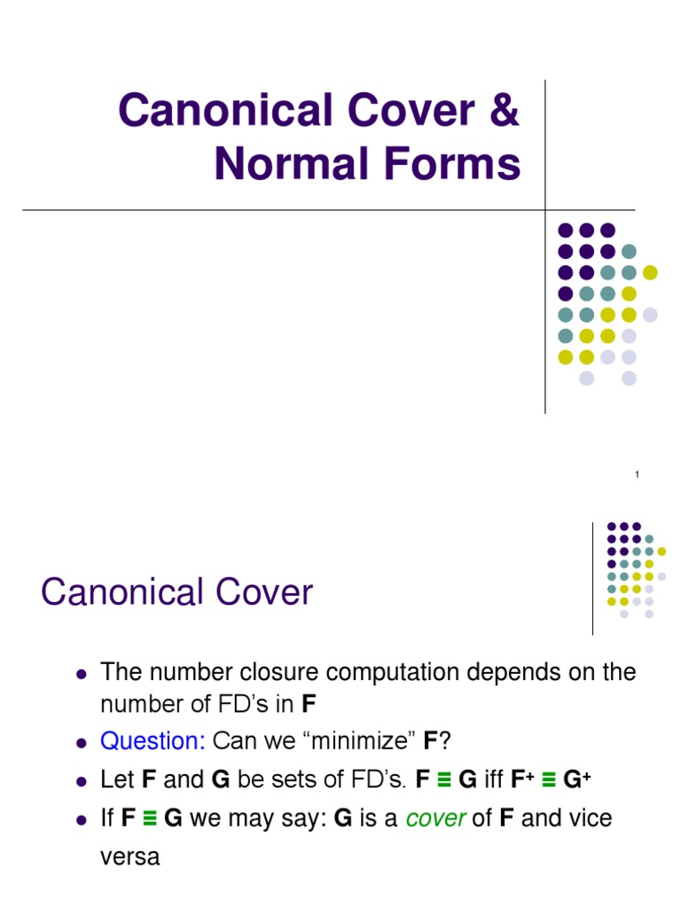 Canonical Cover & Normal Forms | PDF | Data | Information Retrieval