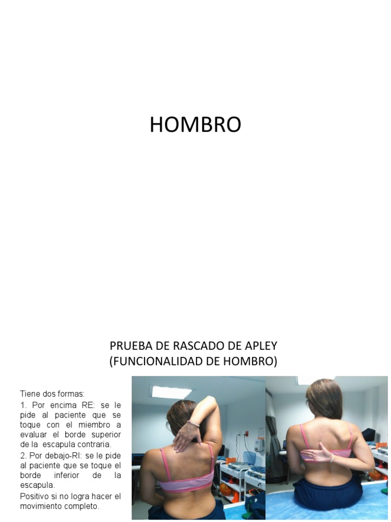 Pruebas Clínicas para Evaluar el Hombro | PDF | Hombro | Codo