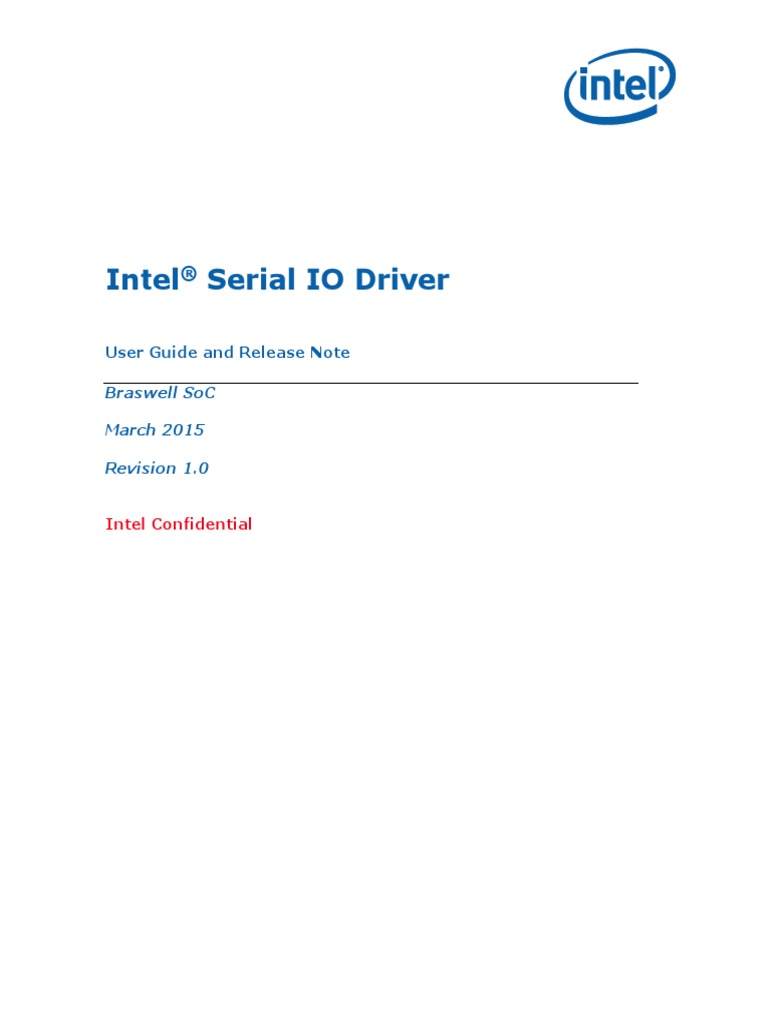 Intel (R) Serial IO BringUpGuide ReleaseNotes | PDF | Installation ...