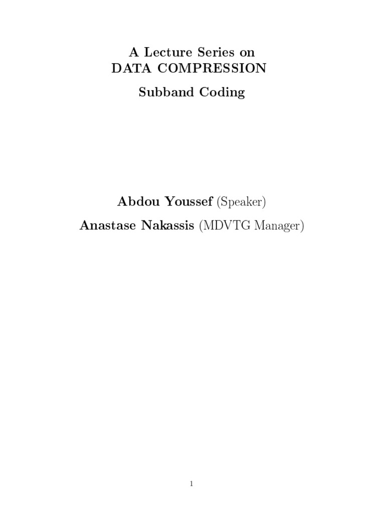 Lecture5 Data Compression | PDF | Low Pass Filter | Filter (Signal Processing)