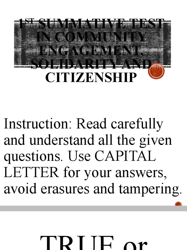 Community Engagement Test Overview | PDF | Community | Citizenship