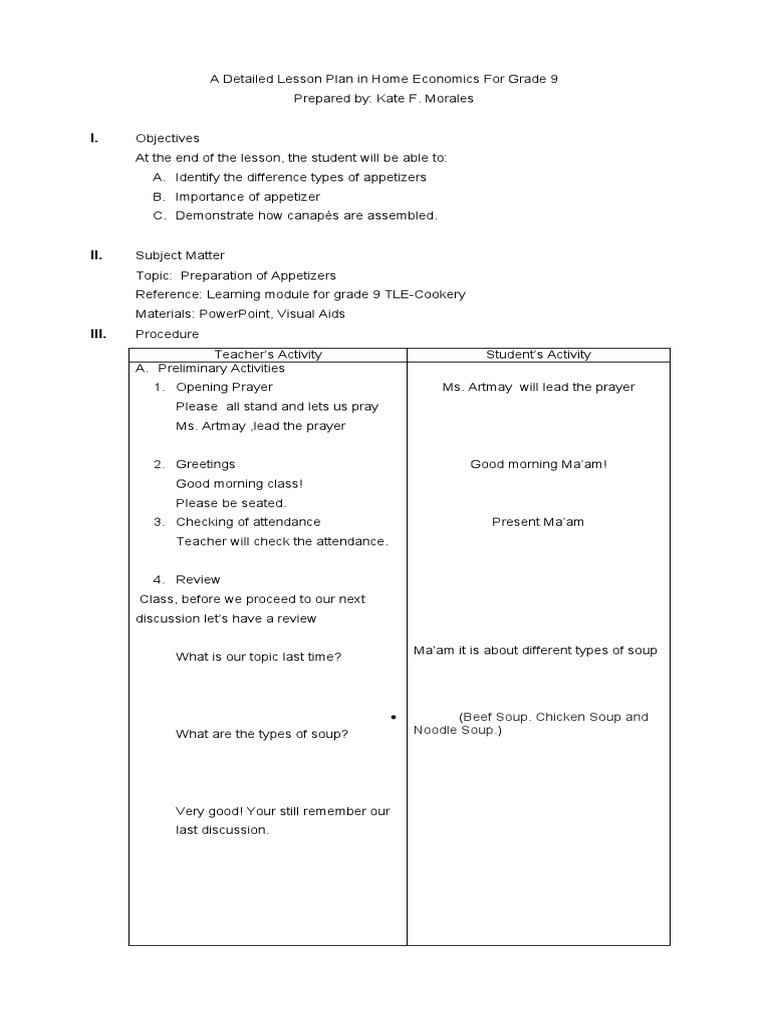 A-Detailed-Lesson-Morales Appetizer | PDF | Hors D'oeuvre | Foods