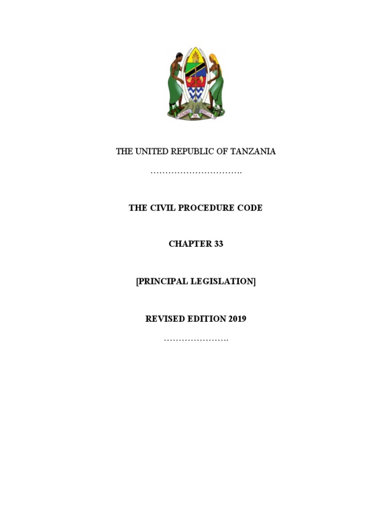 Tanzania Civil Procedure Code 2019 | PDF