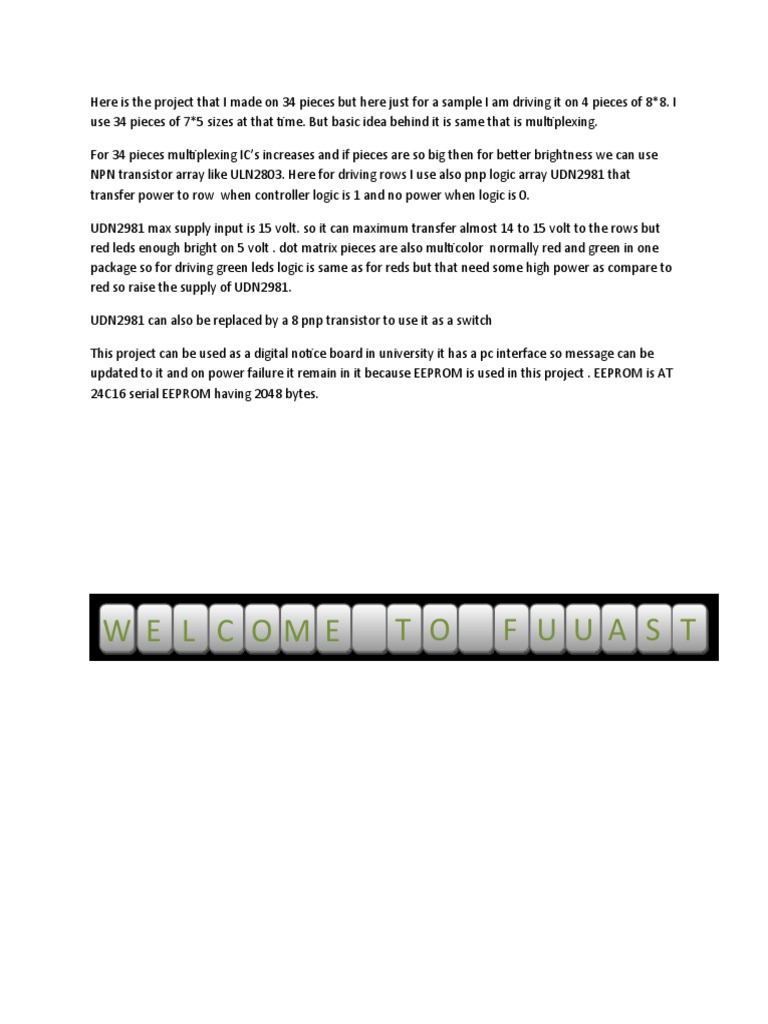 Multiplexing LED Matrix Project Guide | PDF