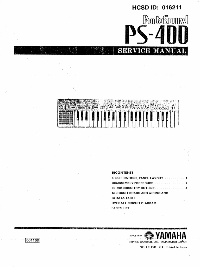 Yamaha Ps 400 | PDF