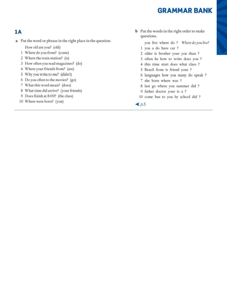 Grammar Bank: Questions | PDF | Linguistics | Language Mechanics