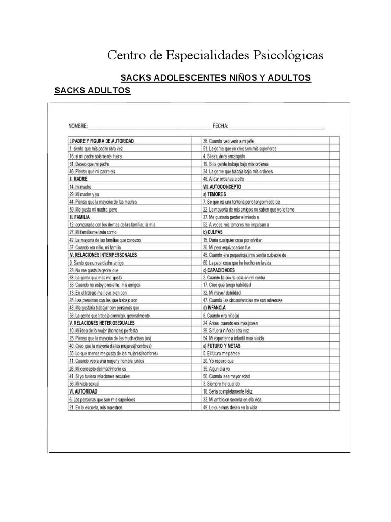 Sacks Adolescentes Niños y Adultos | PDF