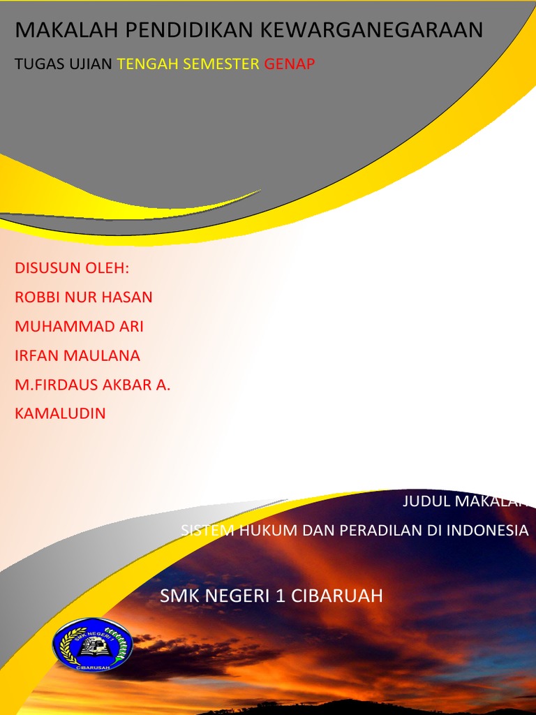 Contoh Cover Makalah PKN | PDF