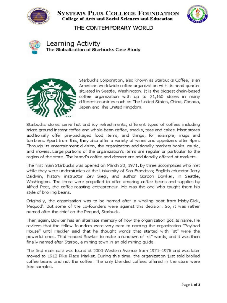 Learning Activity-Lesson 2 | PDF | Starbucks | Coffee
