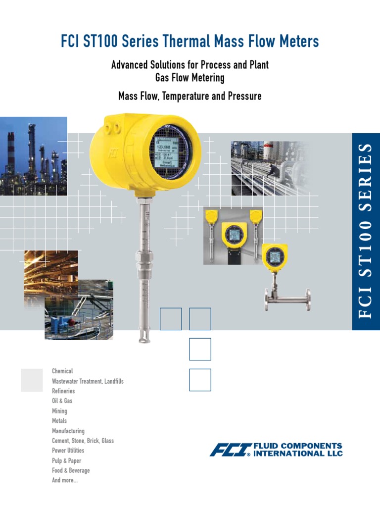 FCI ST100 Series Thermal Mass Flow Meters | PDF | Flow Measurement ...