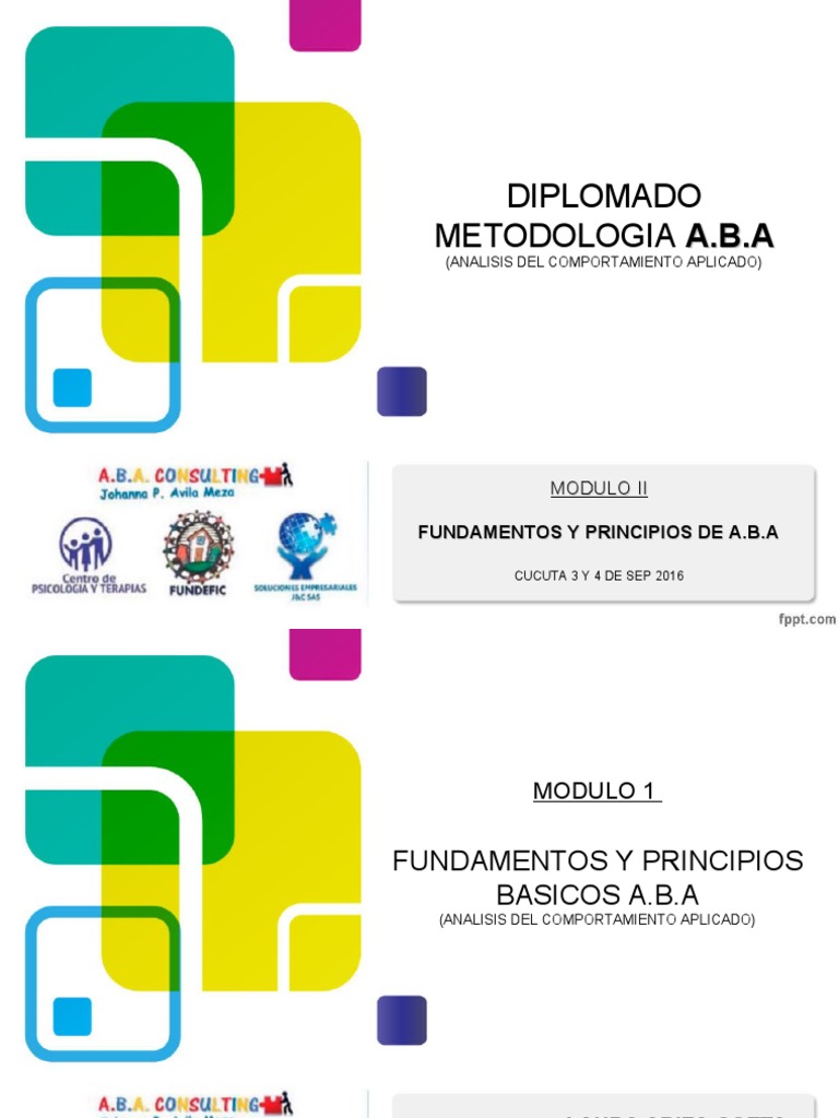 Diplomado en Metodología A.B.A. | PDF | Behaviorismo | Modificación de ...