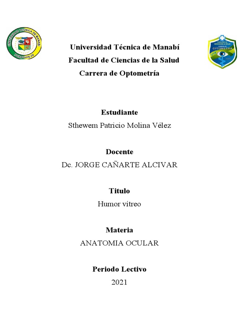 Humor Vitreo | PDF | Ojo humano | Órganos sensoriales