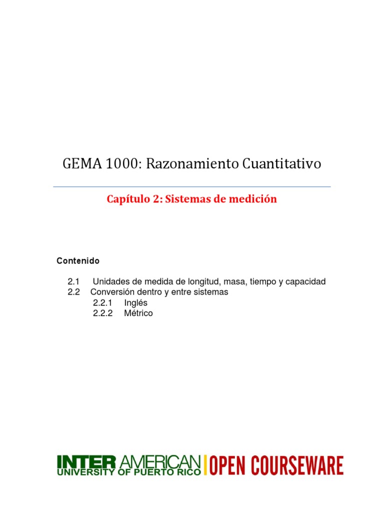 Guía de Medición: Inglés y Métrico | PDF | Litro | Kilogramo