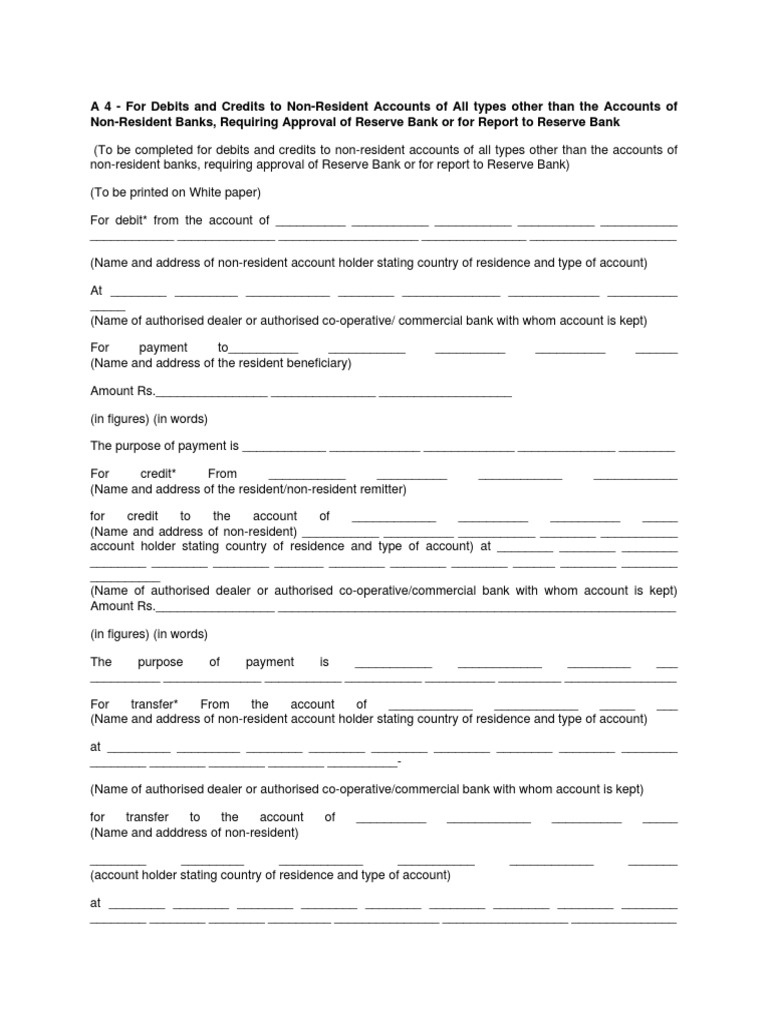 Fema Form | PDF | Payments | Banks