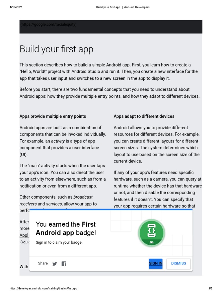Build Your First App: You Earned The First | PDF | Mobile App | Android ...