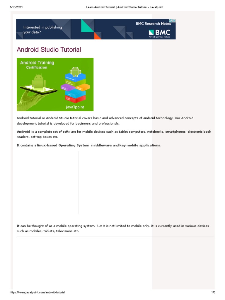Learn Android Studio Tutorial | PDF | Android (Operating System ...