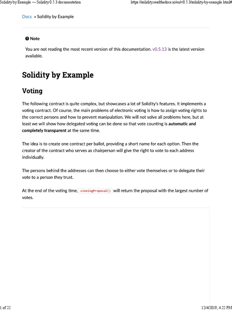 Solidity Programming | PDF | Auction | Voting Solidity Programming | PDF | Auction | Voting