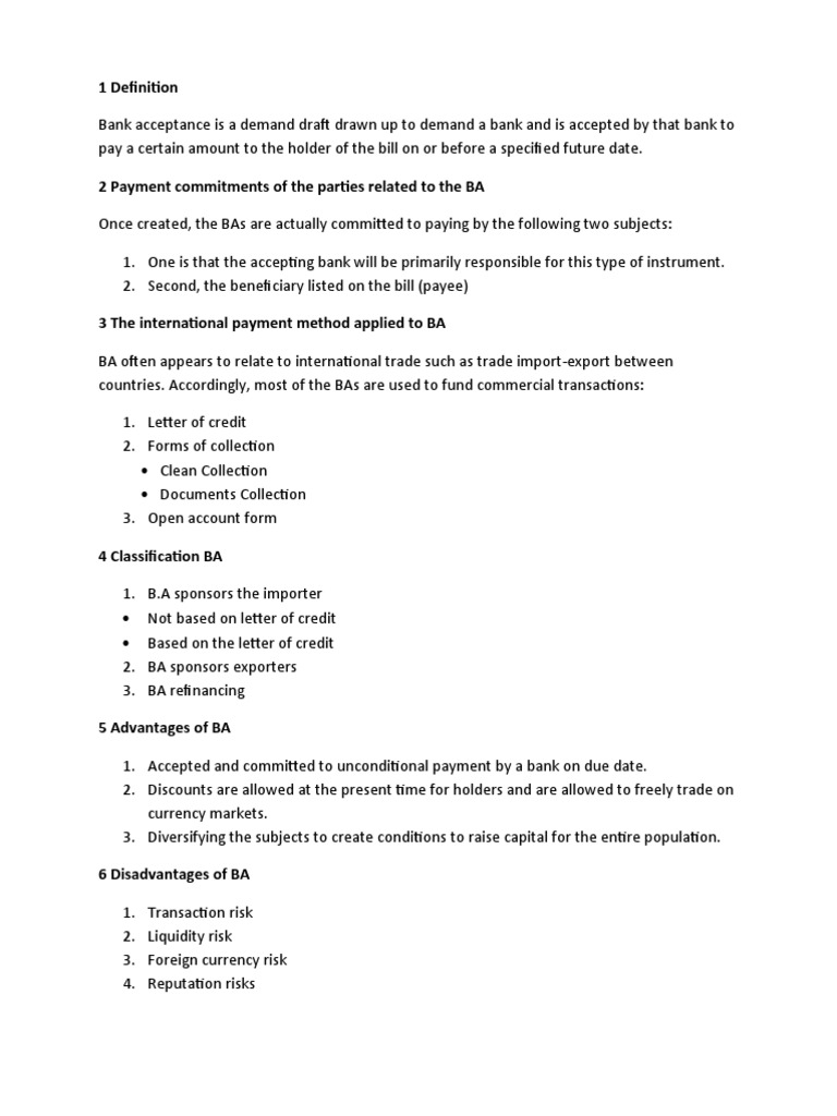 Banker Acceptance | PDF