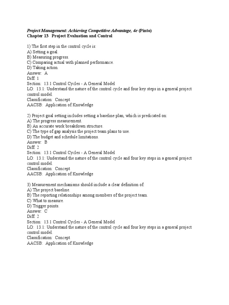 Chapter 13 Project Evaluation and Control: Project Management ...