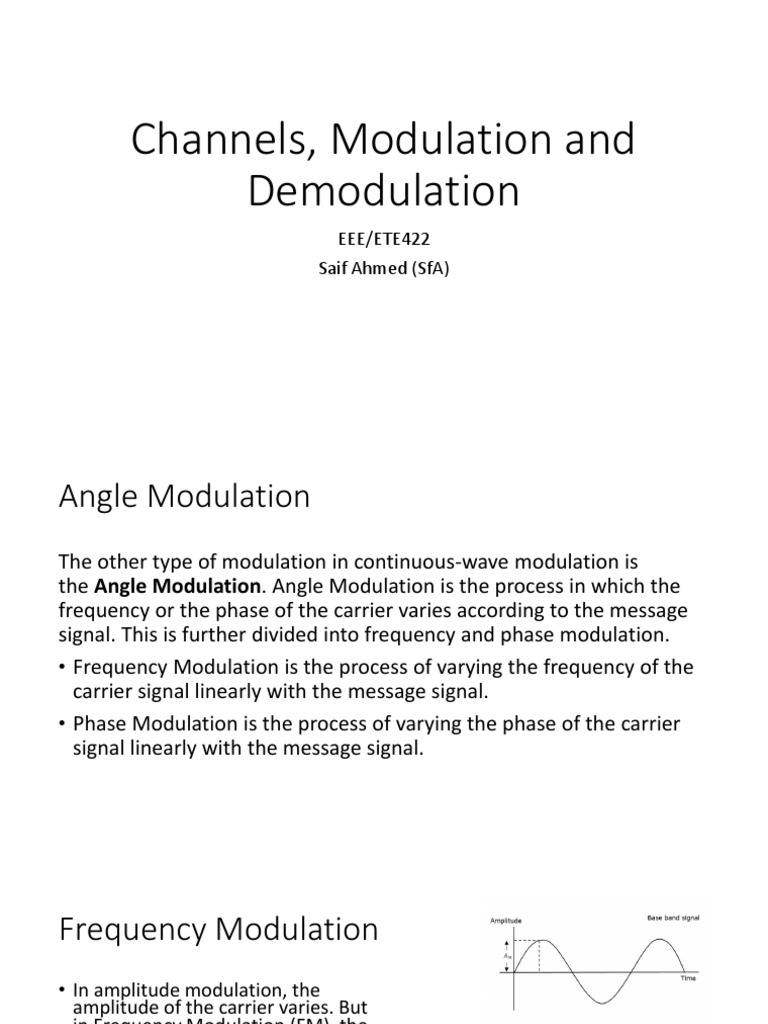 An Overview of Angle Modulation Techniques including Frequency ...