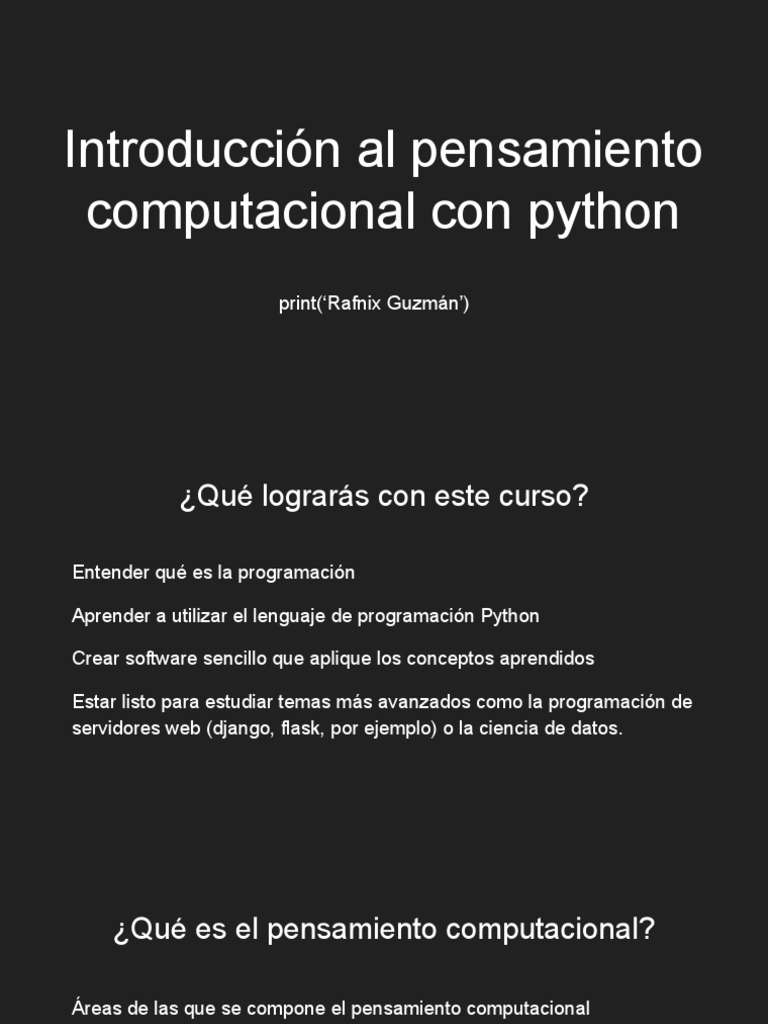 Introducción Al Pensamiento Computacional Con Python | PDF | Python (lenguaje de programación ...