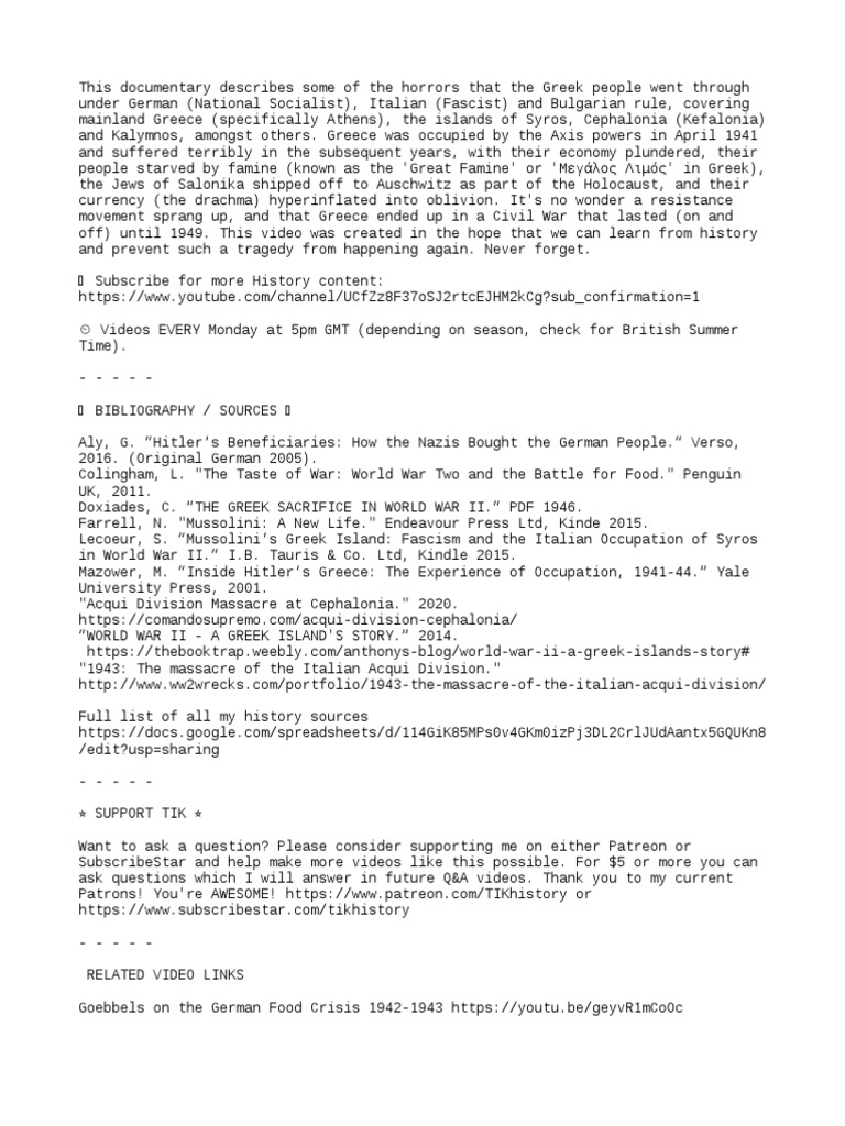 "Send Us Wheat or Coffins" - The Axis Occupation of Greece WW2 ...