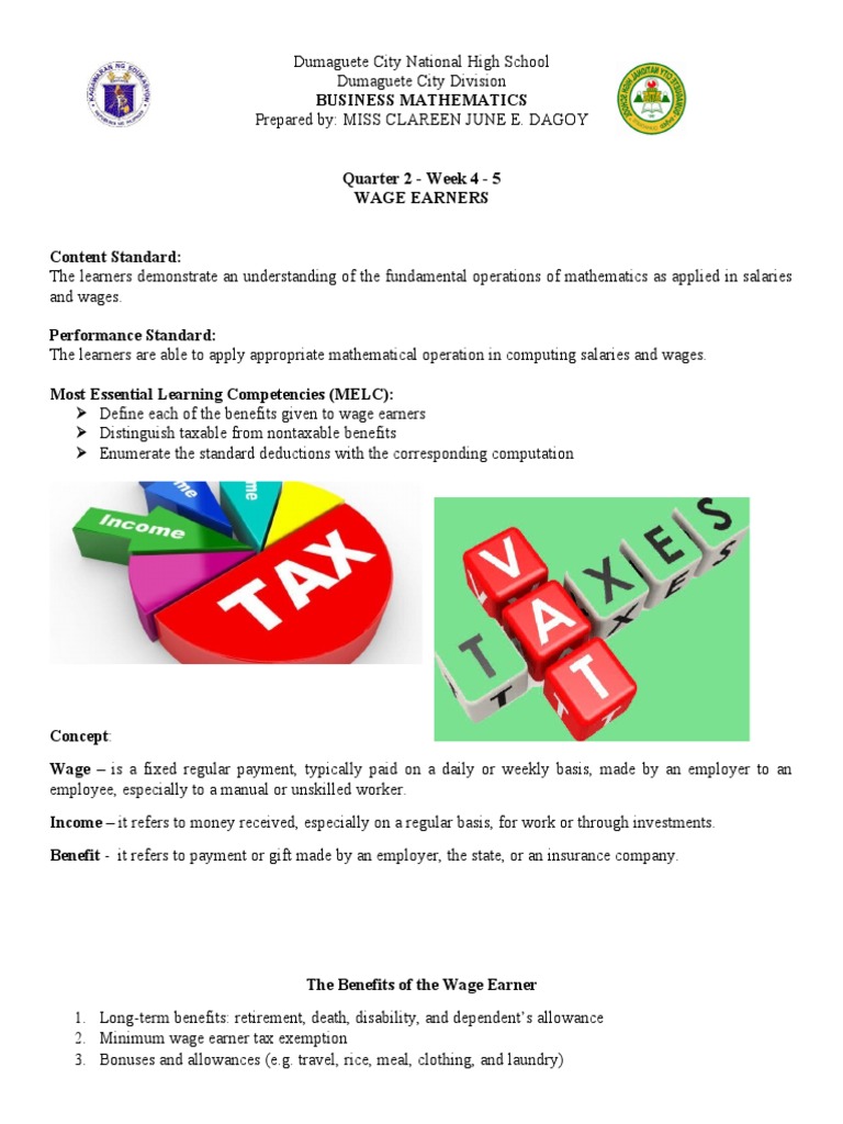 Business Math - W4 - W5 - Wage Earners | PDF | Salary | Wage
