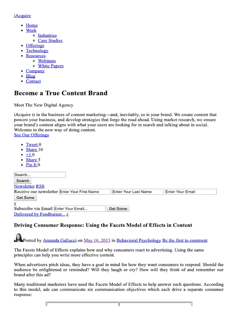 Facets Model of Ad.1 | PDF