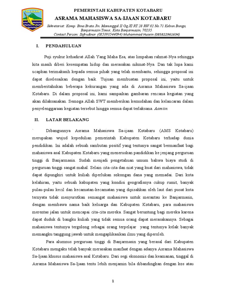 Struktur Organisasi Asrama Mahasiswa | PDF