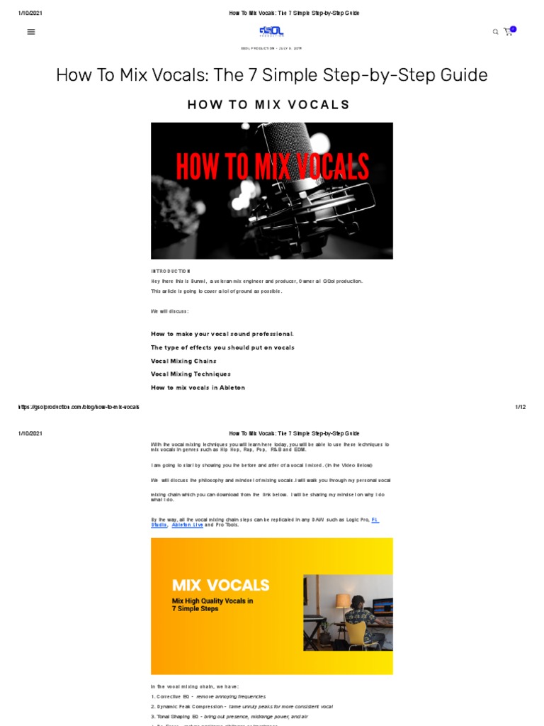 12how To Mix Vocals - The 7 Simple Step-by-Step Guide | PDF | Equalization (Audio) | Acoustics