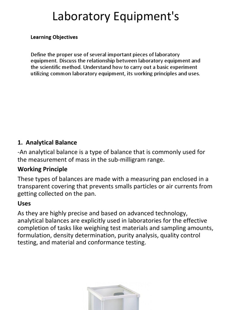 Laboratory Equipment's: Learning Objectives | PDF | Sterilization ...