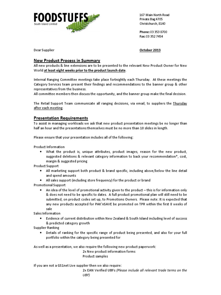 New Product Ranging Committee Letter | PDF | Brand | Product (Business)