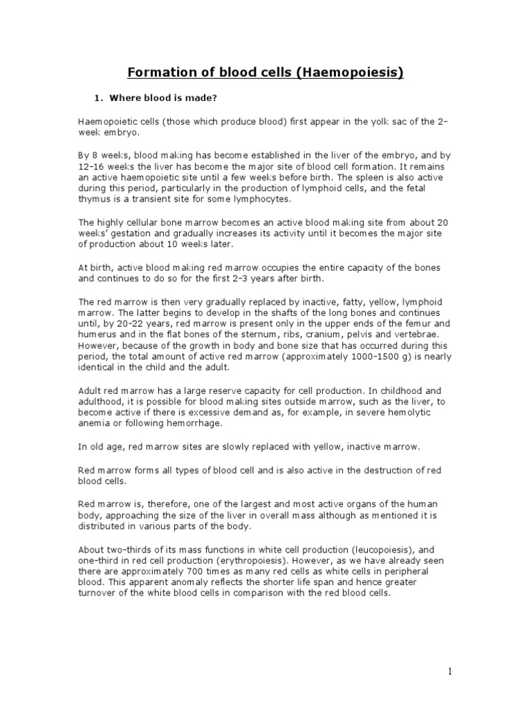 Formation of Blood Cells | PDF | Granulocyte | Lymphocyte